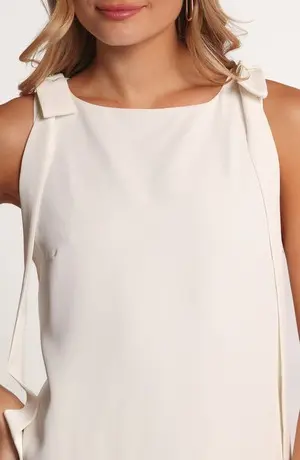 PETAL & PUP Floriana Bow Shoulder Shift Dress
