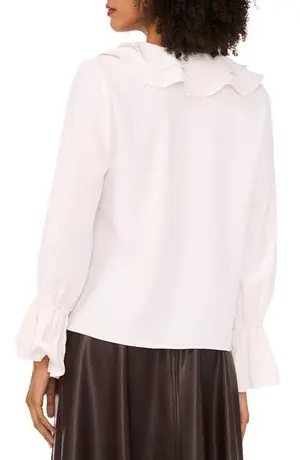 Vince Camuto Double Ruffle Bell Sleeve Top - New Ivory