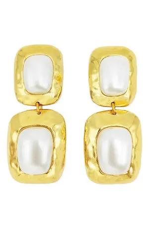 PETIT MOMENTS Martina Drop Earrings - Gold/ Pearl