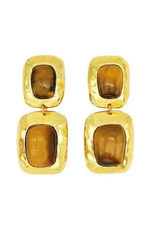 PETIT MOMENTS Martina Drop Earrings Gold/brown