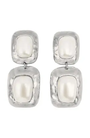 PETIT MOMENTS Martina Drop Earrings Silver/pearl
