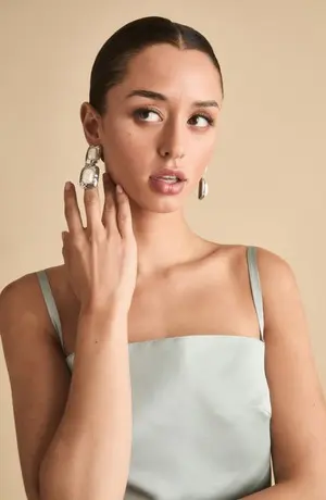 PETIT MOMENTS Martina Drop Earrings - Silver/pearl