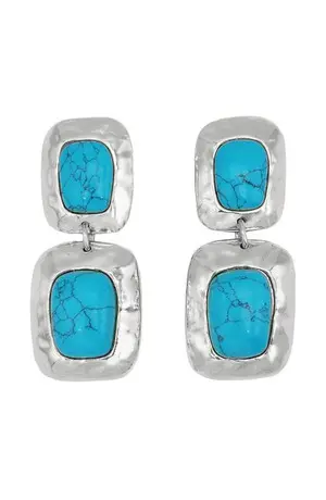 PETIT MOMENTS Martina Drop Earrings - Silver/turquoise