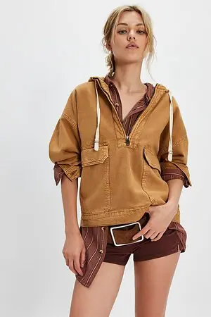Free People We The Free Casey Canvas Pullover - Hot Honey