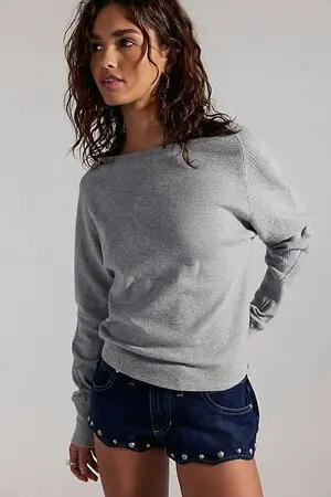 Free People Jess Long Sleeve - Heather Grey