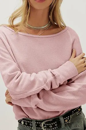 Free People Jess Long Sleeve - Pink Heather