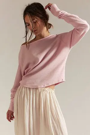 Free People Jess Long Sleeve - Pink Heather