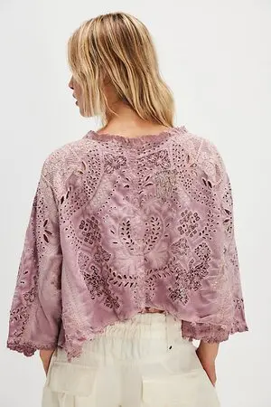 MAGNOLIA PEARL Eyelet Adelise Blouse - Pink