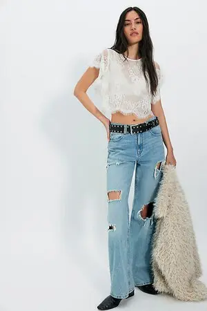 Free People Lace Top - Ivory