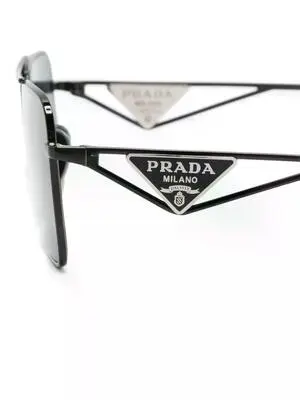 Prada Triangle-logo Rectangle-frame Sunglasses