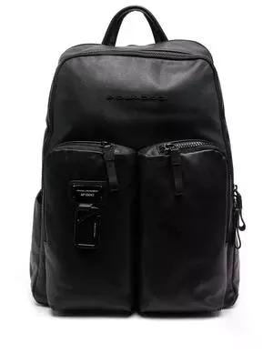 PIQUADRO De-bossed Logo Detail Backpack - Black