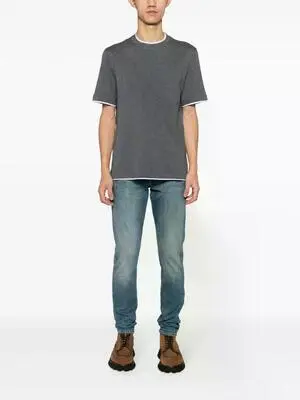 Brunello Cucinelli Layered-effect Cotton T-shirt - Grey