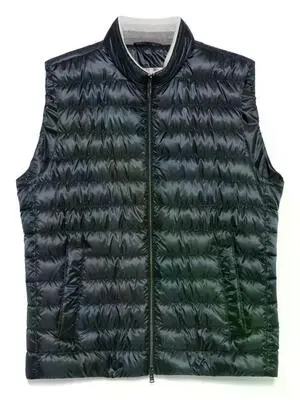 Herno Quilted Zip-front Gilet - Blue