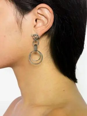 ESHVI Sterling Drop Hoop Earrings