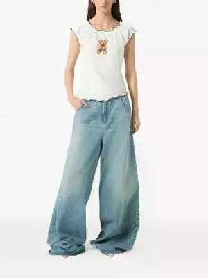 Blumarine Stone-washed Wide-leg Jeans