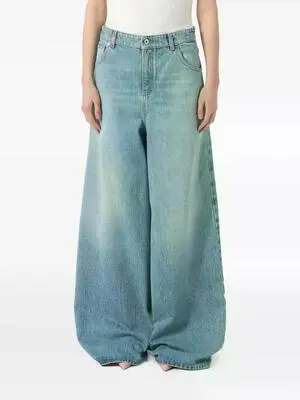 Blumarine Stone-washed Wide-leg Jeans