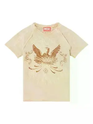 DIESEL® T-roweena Rhinestone-embellished T-shirt - Neutrals