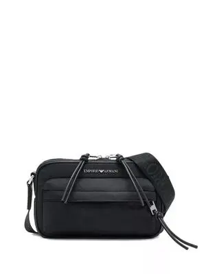 Emporio Armani Logo-plaque Crossbody Messenger Bag - Black