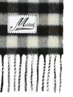 Marni Plaid Fringed Scarf