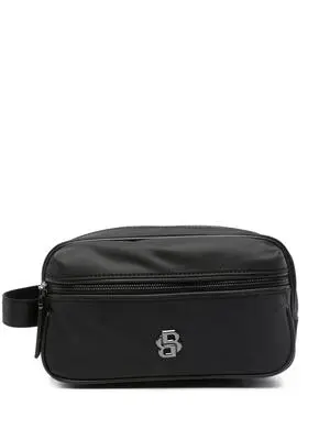 BOSS Logo-plaque Wash Bag - Black