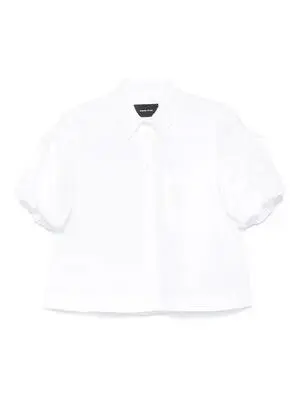 Simone Rocha Cropped Puff-sleeved Shirt - White