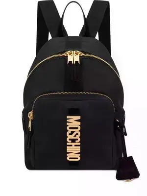 Moschino Logo-plaque Backpack - Black