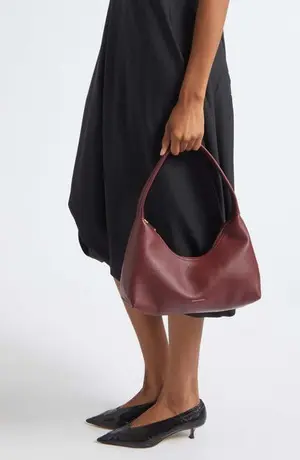 MANSUR GAVRIEL Candy Baguette Leather Shoulder Bag - Claret