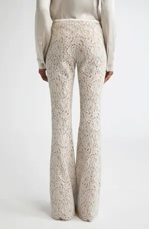 Michael Kors Floral Lace Bootleg Pants - Oyster
