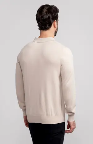 JACK ARCHER Legacy Polo Sweater - Beige