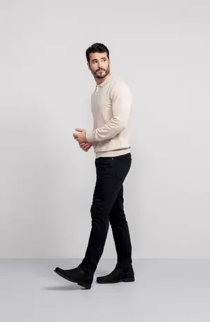JACK ARCHER Legacy Polo Sweater - Beige