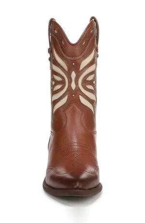 Sam Edelman Rylin Western Boot - Luxe Brown/cream