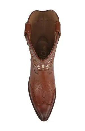 Sam Edelman Rylin Western Boot - Luxe Brown/cream