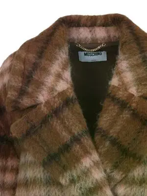 Moschino Checked Double-breasted Coat
