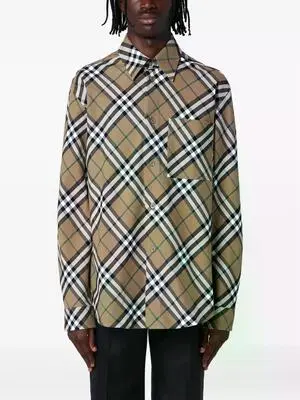 Burberry Checked Long-sleeved Shirt - Neutrals