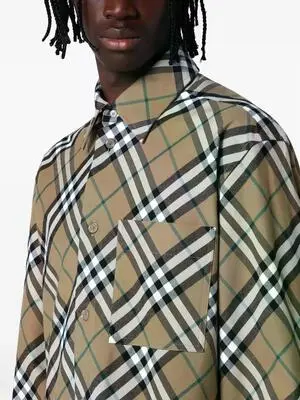 Burberry Checked Long-sleeved Shirt - Neutrals