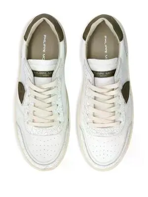 Philippe Model Leather Panelled Sneakers - White