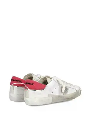 Philippe Model Distressed Leather Low-top Sneakers - White