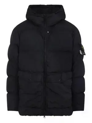 Stone Island Compass-appliqué Padded Jacket - Black