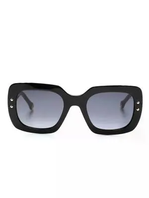 Carolina Herrera Colour-block Square-frame Sunglasses - Black