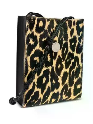 JIL SANDER Tangle Leopard-print Shoulder Bag - Neutrals