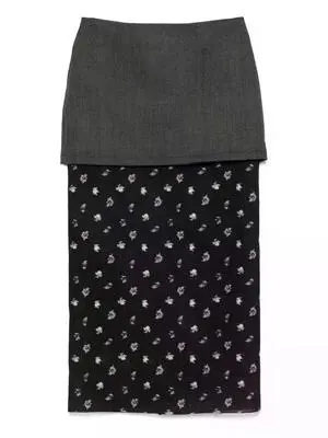 RACIL Demi Layered Maxi Skirt - Black