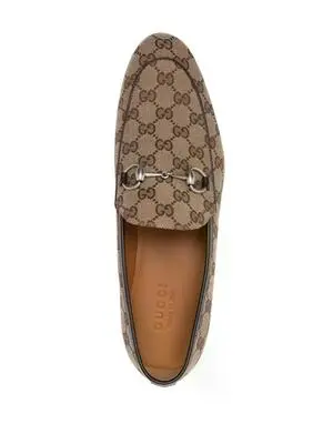 Gucci Horsebit-detailed Gg-canvas Loafers - Neutrals