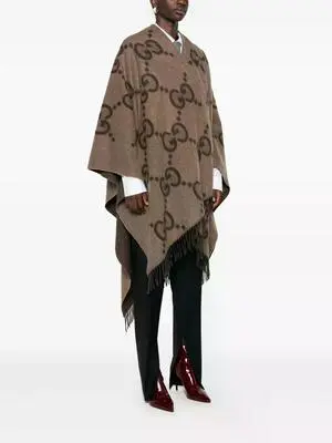 Gucci Jumbo Gg-jacquard Cashmere Cape