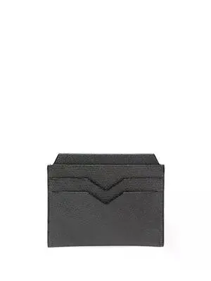 VALEXTRA V-shape Detail Leather Cardholder - Grey