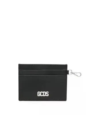 Gcds Comma Logo-plaque Leather Cardholder - Black