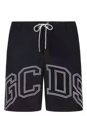 Gcds Logo-print Swim Shorts - Black