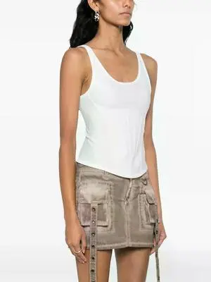 MUGLER Logo-embossed Corset Tank Top