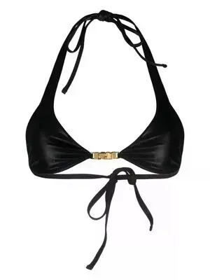 Gcds Logo Plaque Halterneck Bikini Top - Black