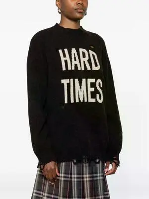 Moschino Distressed Crew-neck Sweater