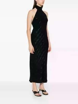 Rixo Maura Halterneck Jacquard Dress